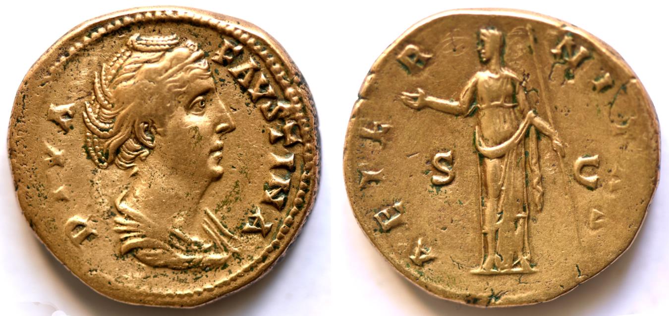 DIVA FAUSTINA I (Died 140/1). Sestertius. Rome. | Roman Imperial Coins
