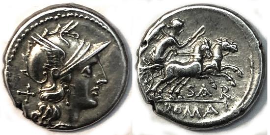 Sex. Atilius Serranus AR Denarius 155 BC | Roman Republican Coins