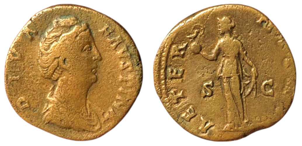 Diva Faustina Senior 138-161 AD - Sestertius, 147AD | Roman Imperial Coins