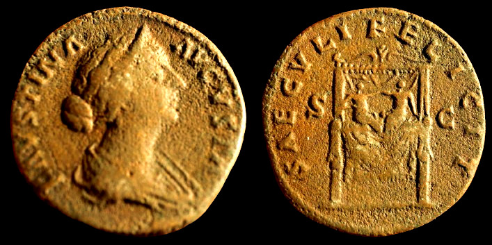 FAUSTINA II (Augusta, 147-175). AE As. Rome. | Roman Imperial Coins