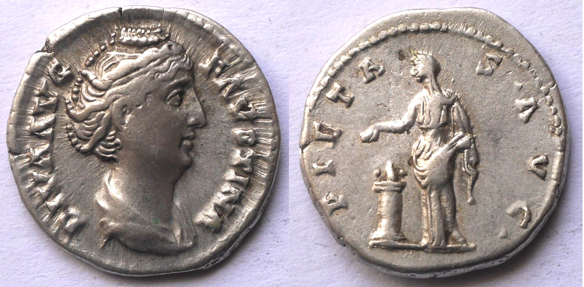 DIVA FAUSTINA I (Died 140/1). Denarius. Rome. | Roman Imperial Coins