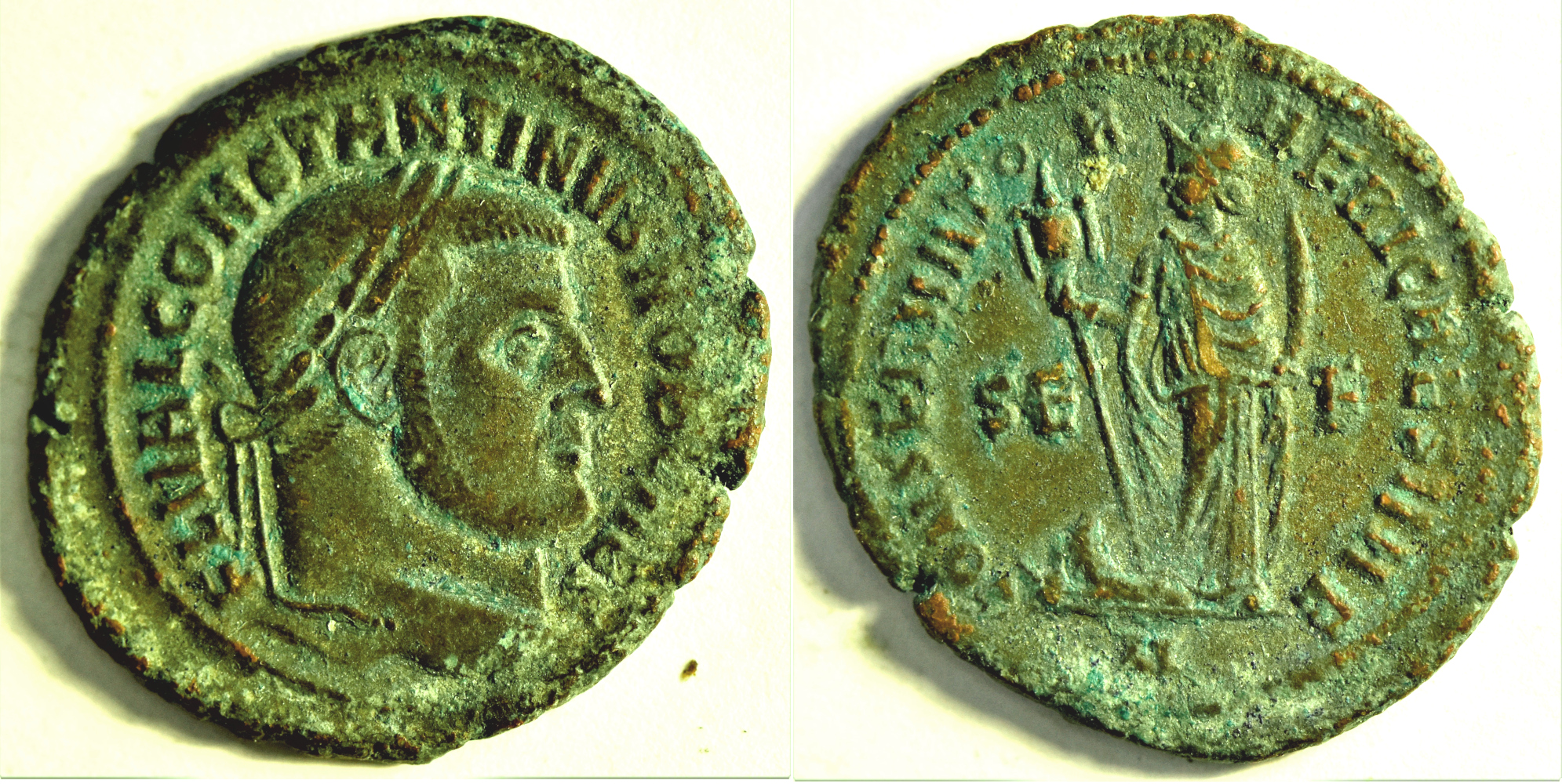 CONSTANTINE I (Caesar, 306-309). Follis. Carthage. CONSERVATOR AFRICAE SVAE