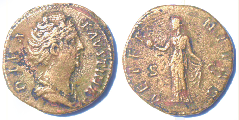 Diva Faustina I. AE Sestertius after 141, 20.11 g. AETERNITAS