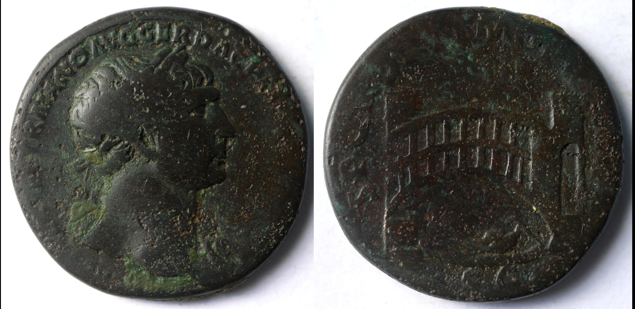 Trajan AE Sestertius. Rome, AD 103-111. Bridge - Rare | Roman Imperial ...