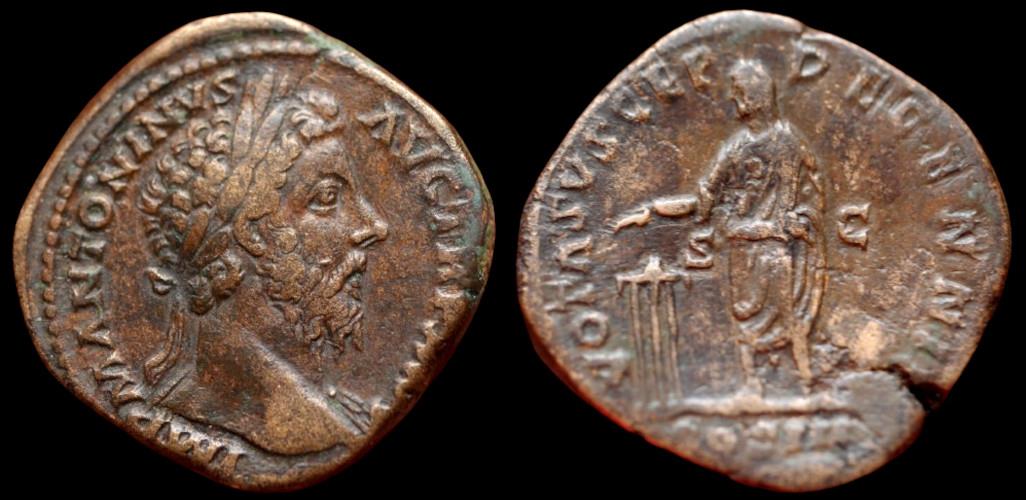 MARCUS AURELIUS (161-180). AE Sestertius. Rome. | Roman Imperial Coins