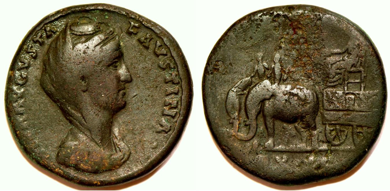 DIVA FAUSTINA I, wife of Antoninus Pius. Died 140/141 AD. Æ Sestertius ...