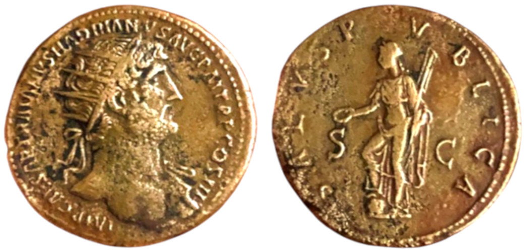 Hadrian augustus, 117–138. Dupondius circa 119-120, Æ 11.97 g.