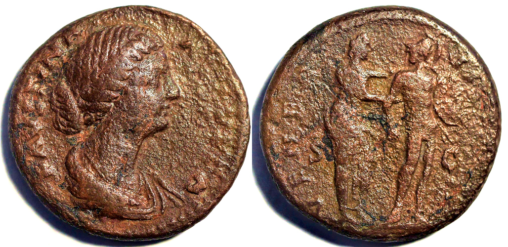 Faustina II (wife of M. Aurelius) Æ As. Rome, AD 161-176. VERY RARE