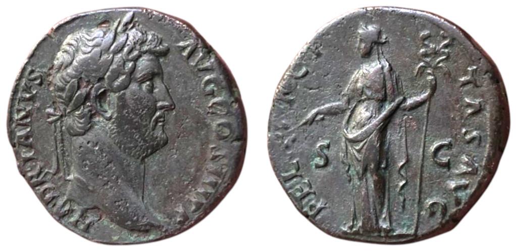 Hadrian AE Sestertius. Rome, AD 136. | Roman Imperial Coins