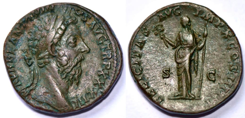 Marcus Aurelius Æ Sestertius. Rome, AD 178-179. FELICITAS | Roman ...