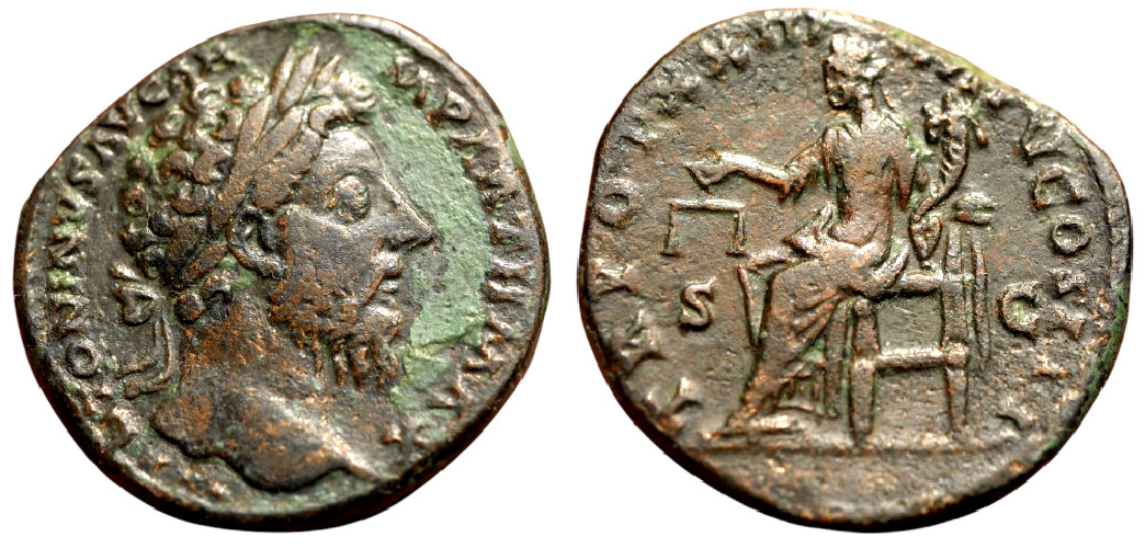 Marcus Aurelius Æ Sestertius. Rome, AD 169-170. | Roman Imperial Coins