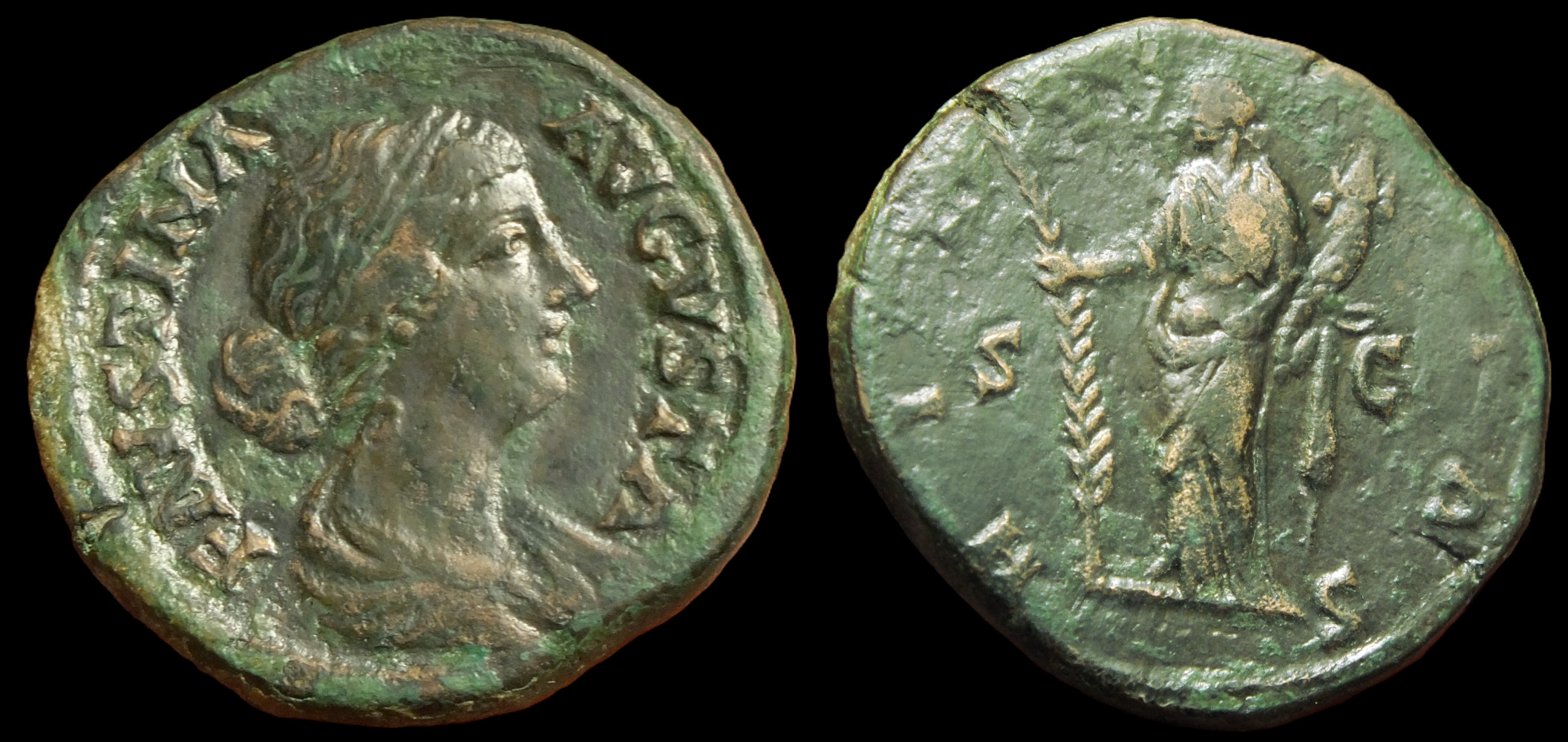Faustina II, Sestertius, Rome, 161-176; Æ (25,39 g; 30 mm) | Roman ...