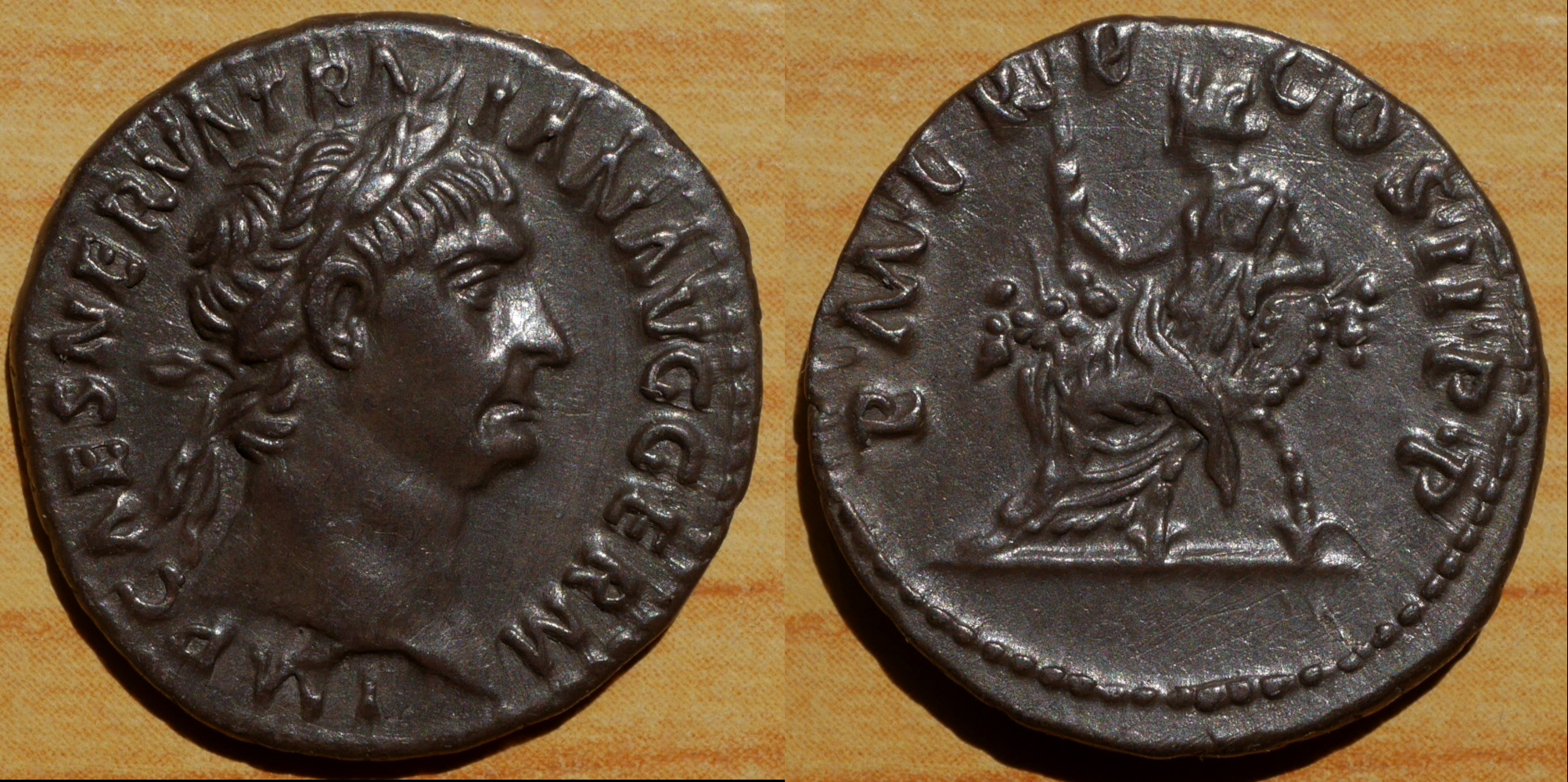 Trajan AR Denarius. Rome, AD 98-99. | Roman Imperial Coins