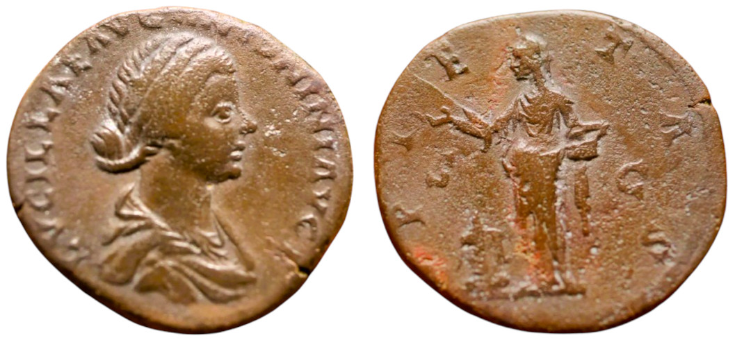 Lucilla, wife of Lucius Verus AE Sestertius PIETAS AD 164, (21.85g 29mm)