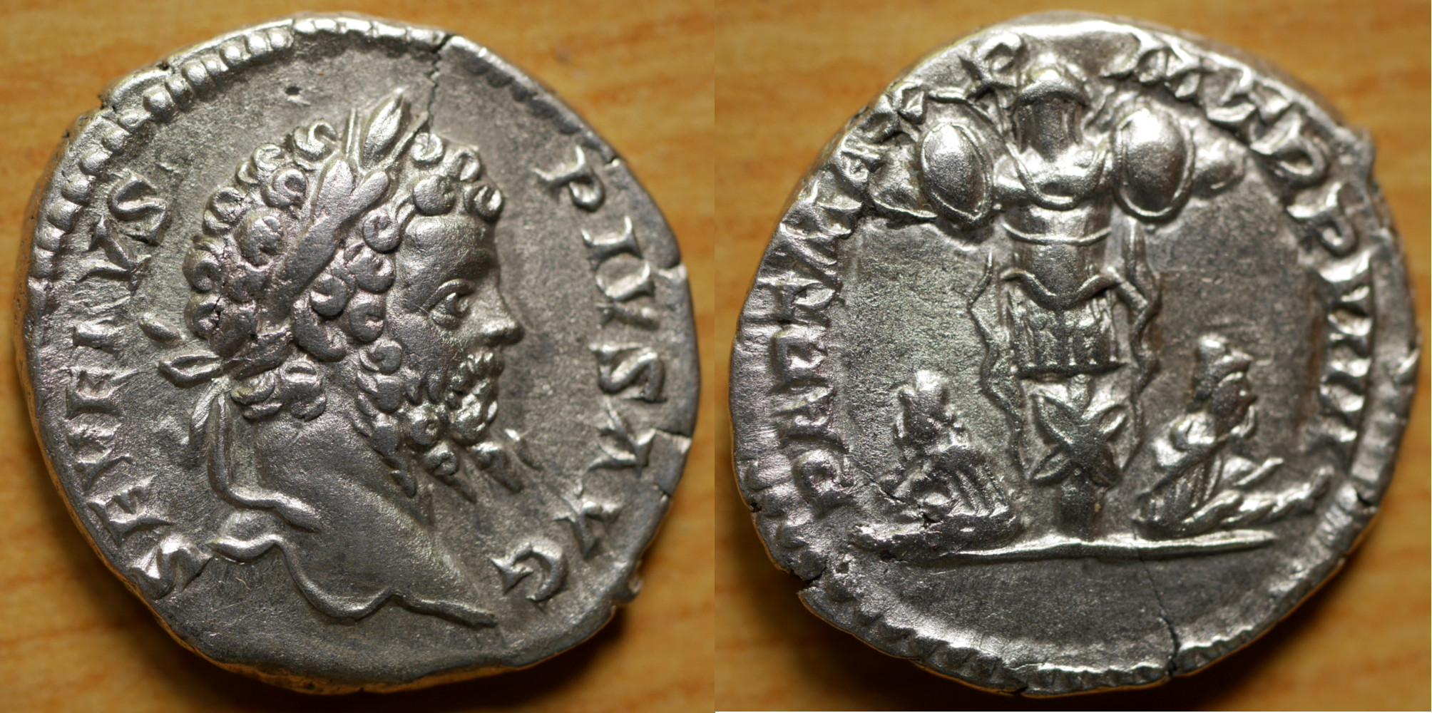 Septimius Severus. Silver Denarius, AD 201. Rome. | Roman Imperial Coins