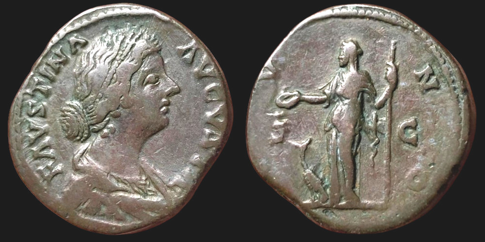 Faustina II. A.D. 147-175. Æ Sestertius IVNO. Rome | Roman Imperial Coins
