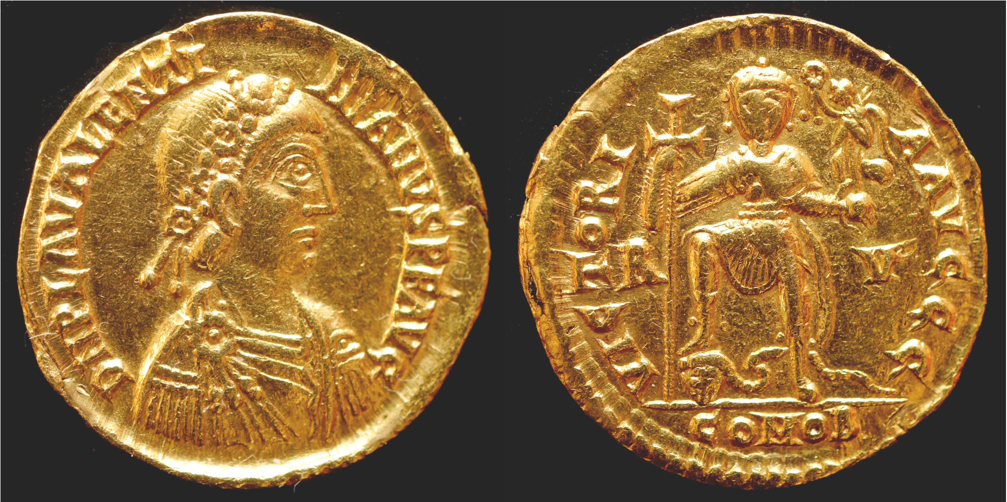 VALENTINIAN III. 425-455 AD. AV Solidus (4.46 g,). Ravenna mint. Struck ...