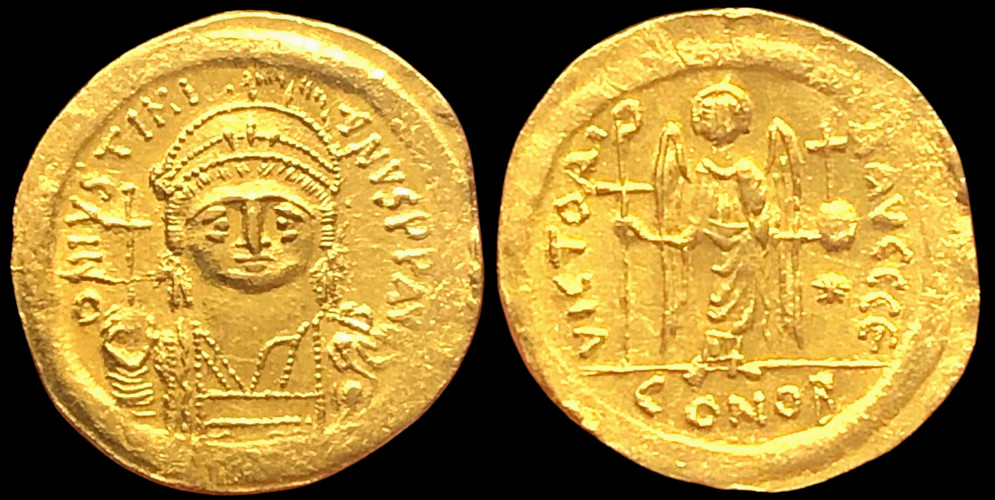 Justinian I AV Solidus. Constantinople, struck AD 545-565. | Byzantine ...