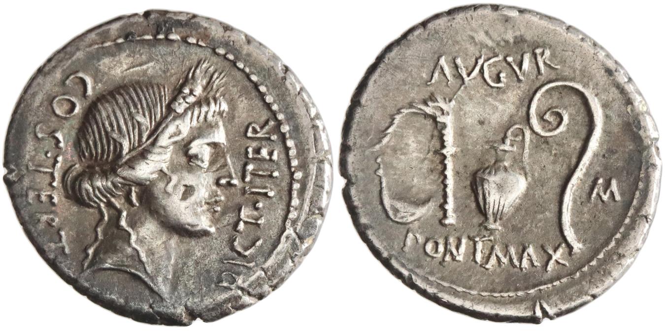 Roman Imperatorial, Julius Caesar, silver denarius, military mint in ...