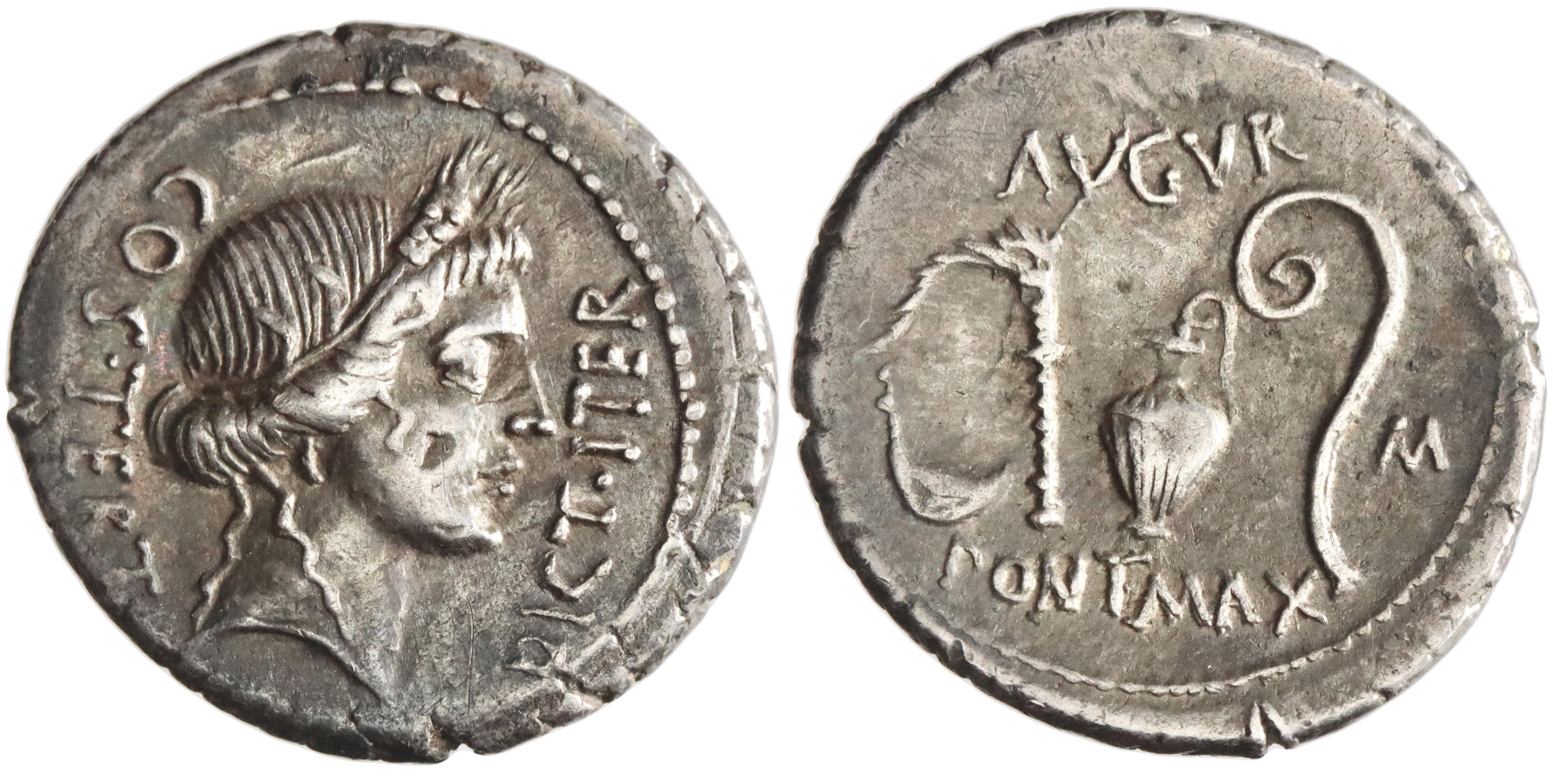 Roman Imperatorial, Julius Caesar, silver denarius, military mint in ...
