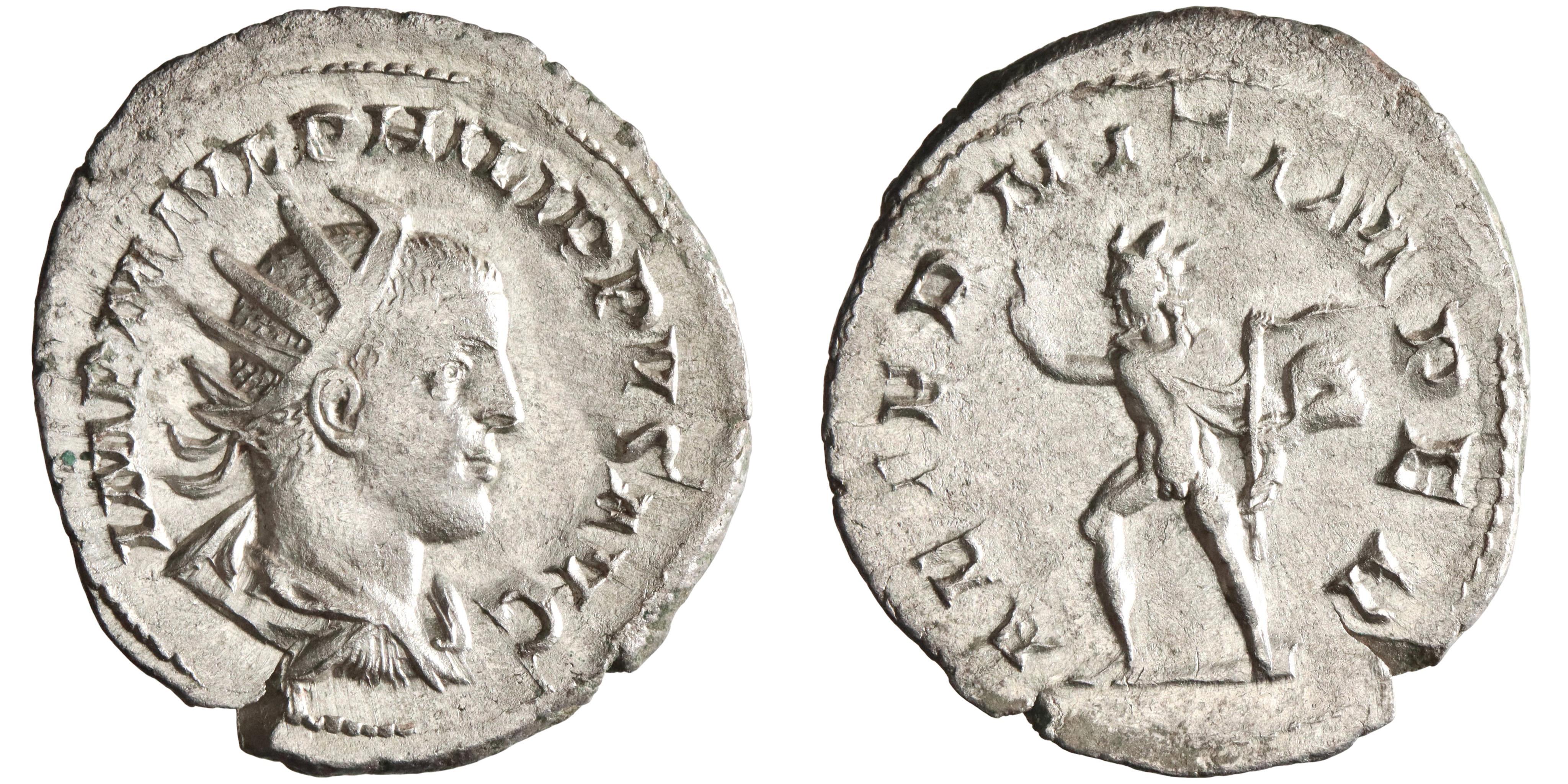 Roman: Philip II (247-249), silver antoninianus (3.65g), Rome mint, 247 ...