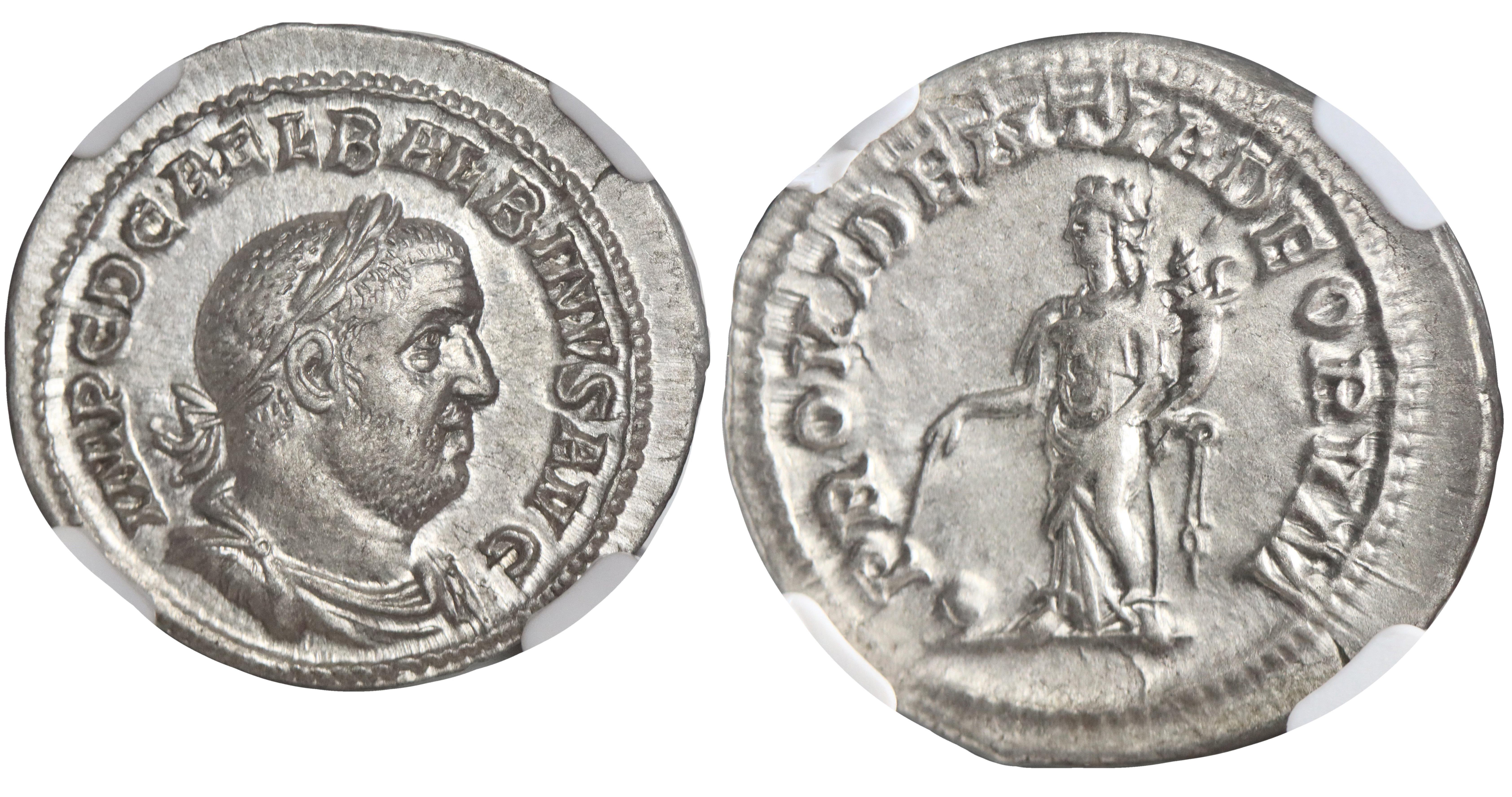 Roman Empire, Balbinus, silver denarius, Rome, 238 CE, Providentia, NGC ...
