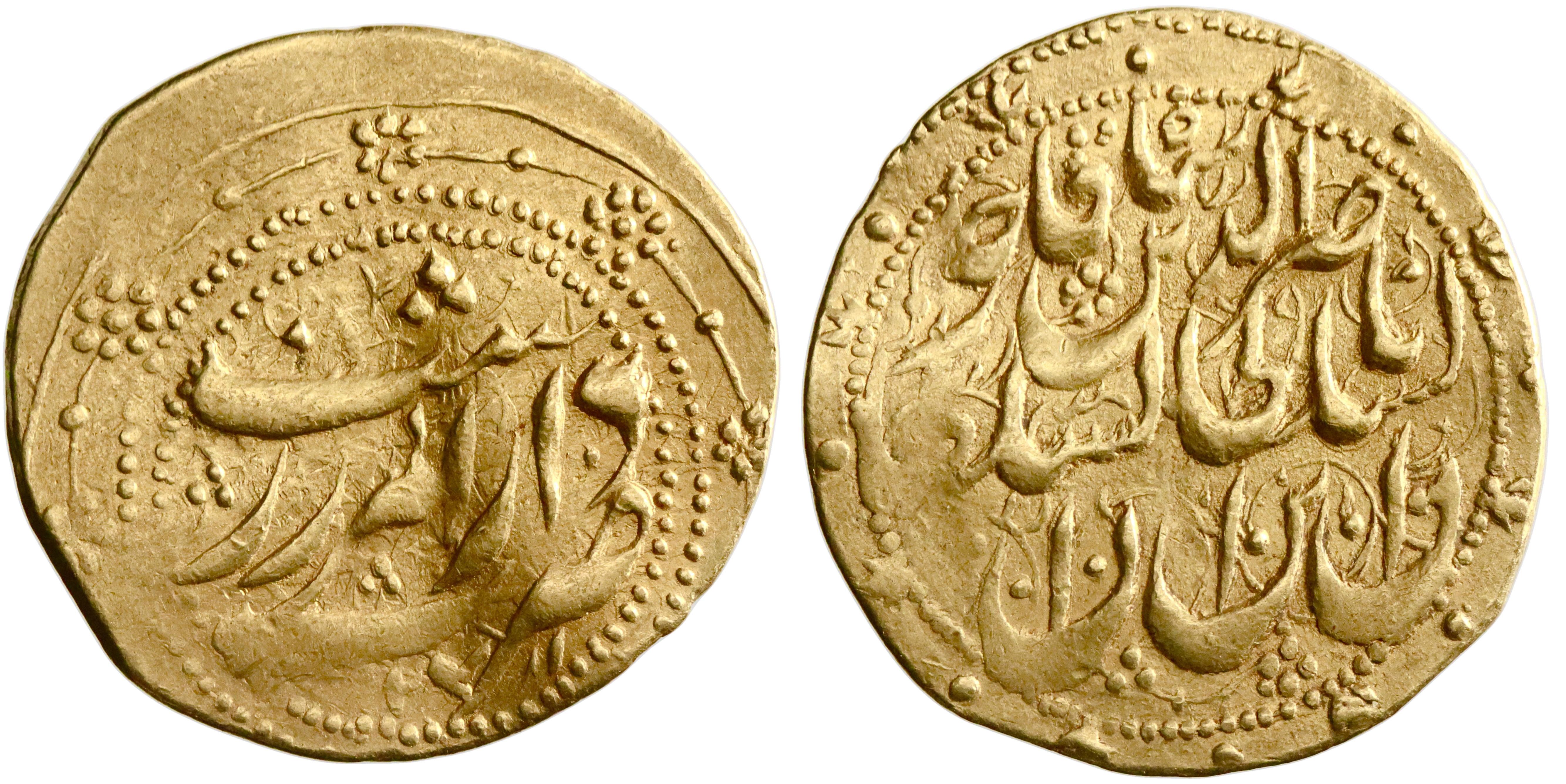 Qajar, Nasir al-Din Shah, gold toman, Rasht, AH 1271 | Islamic Coins