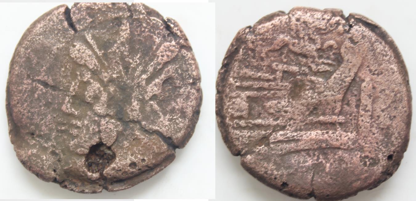 Roman Republic Gryphon series Æ As. Rome, 169-158 BC. Laureate head of ...