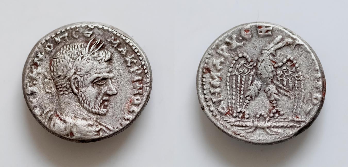 SYRIA, Seleucis and Pieria. Seleucia Pieria. Macrinus. AD 217-218. AR ...