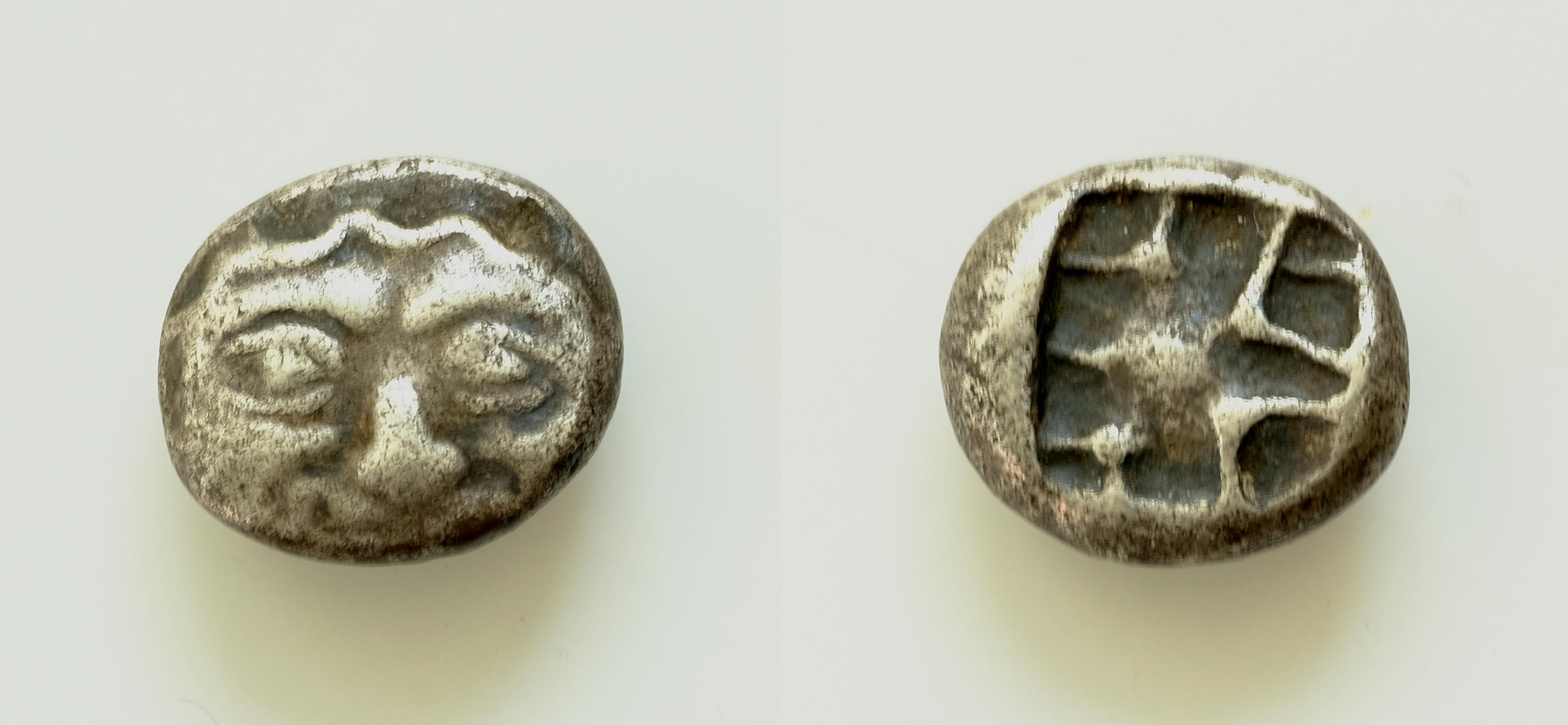 Mysia, Parion. AR Drachm, 3.2g 13mm. 5th century BC. Facing gorgoneion ...
