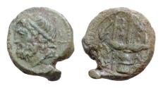 North Africa, Carthage Æ 19mm.5,7g. Mint on Sardinia, 300-264 BC. Head ...