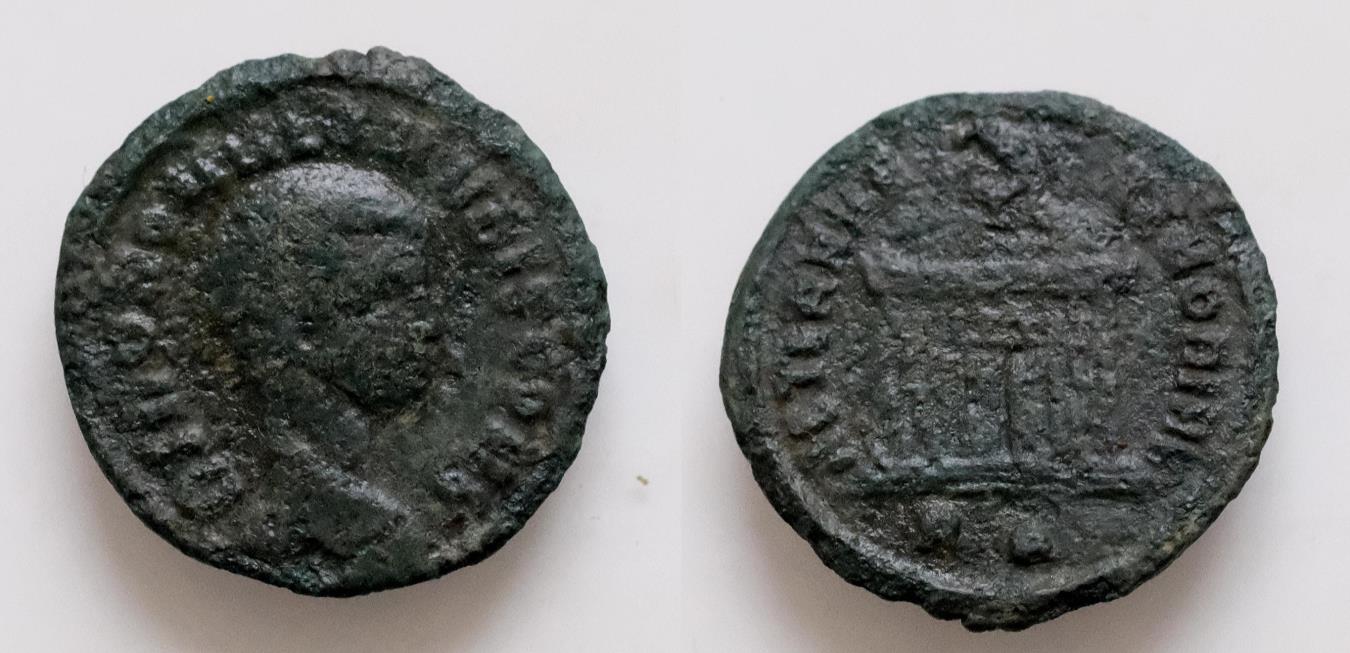 Romulus (son of Maxentius). Æ 16mm quarter follis (1.6gm). Rome, ca. AD ...