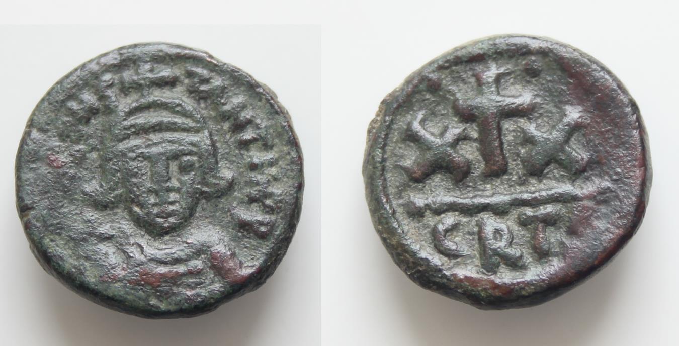Constans II. 641-668. Æ Half Follis – 20 Nummi (18mm, 5g, ). Carthage ...