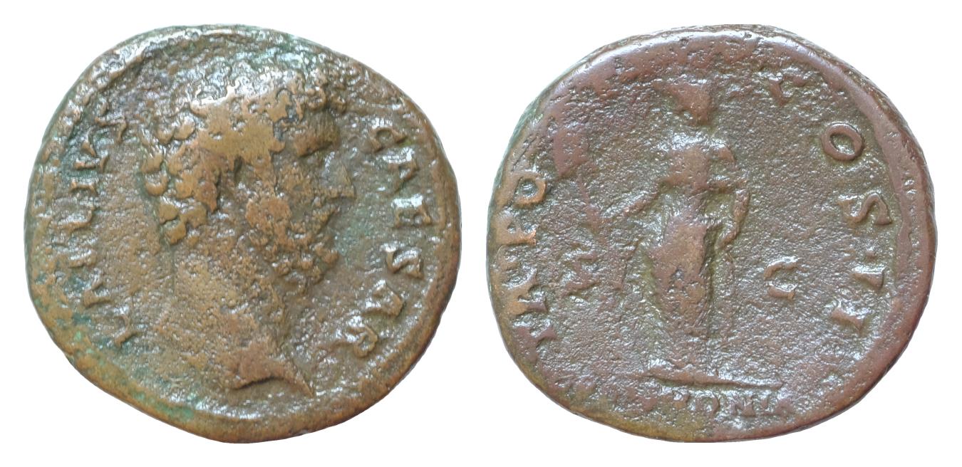 Aelius. Caesar, AD 136-138. Æ As (28mm, 11,3g, ). Rome mint. Struck AD ...