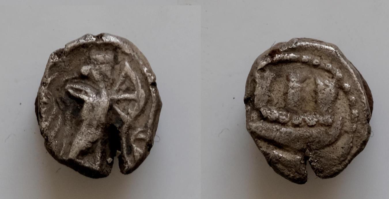SAMARIA, Middle or Southern Levantine Series. Circa 375-333 BC. AR Obol ...