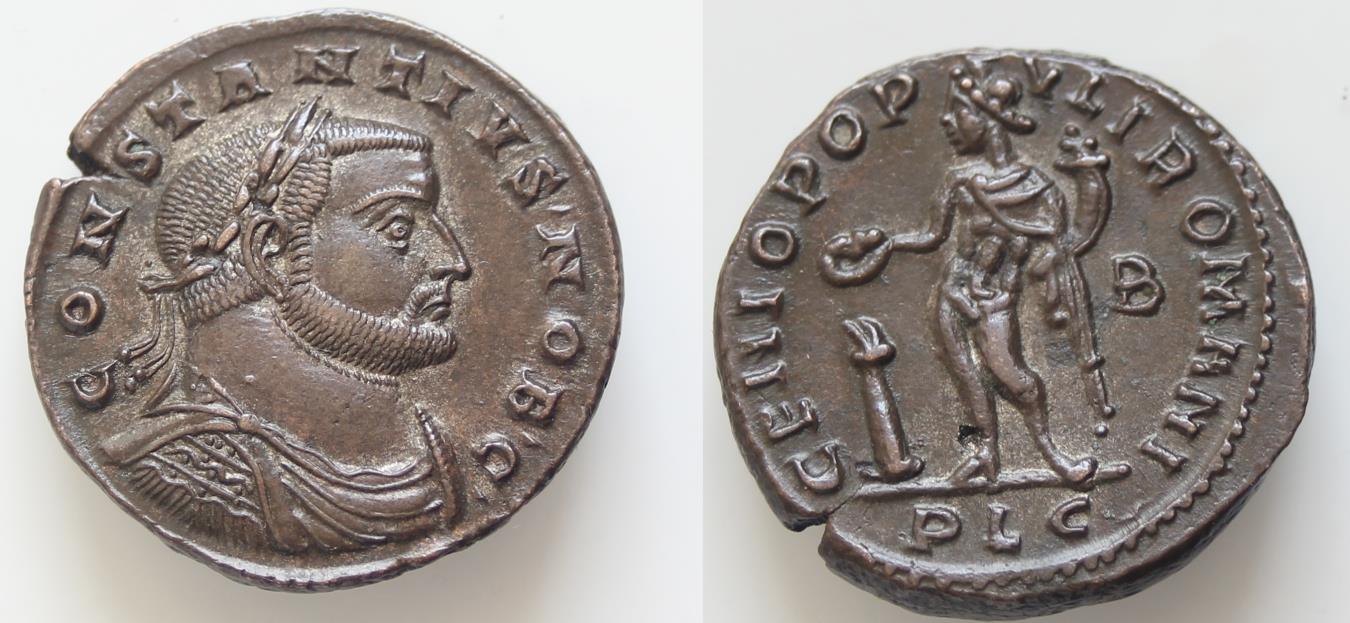 Constantius I as Caesar AD 293-305. Lyon Follis Æ 27mm., 9,3g ...