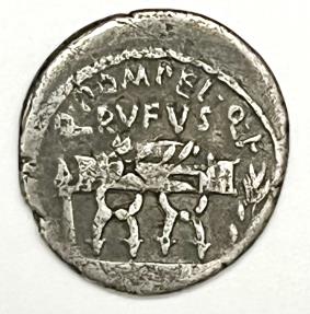 Q. Pompeius Rufus AR denarius, 54 BC. Crawford 434/2 | Roman Republican ...