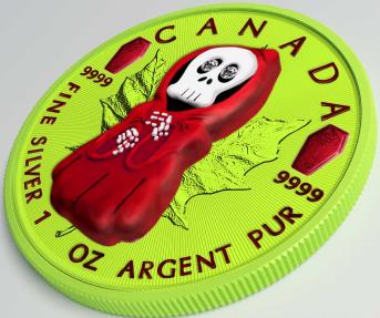 DEATH Halloween Maple Leaf 1 Oz Silver Coin 5$ Canada 2022 | Mints