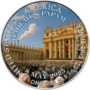 POPE LEO XIV Blessing 1 Oz Silver Coin 1$ USA 2025 | Mints