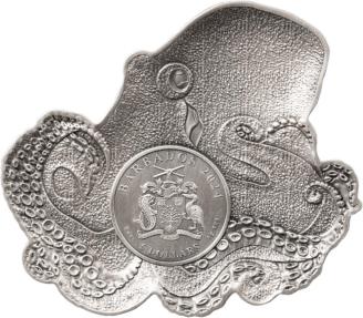 OCTOPUS 3 Oz Silver Coin 5$ Barbados 2024 | Mints