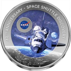 DISCOVERY SPACE SHUTTLE 40th Anniversary 1 Oz Titanium Coin 2 Cedis Ghana 2024
