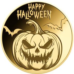 HALLOWEEN PUMPKIN 1/1000 Oz Gold Coin 3000 Francs Chad 2024 | Mints