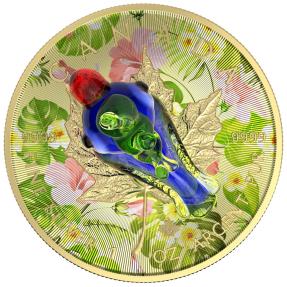 PARROT Murano Glass Maple Leaf 1 Oz Silver Coin 5$ Canada 2022