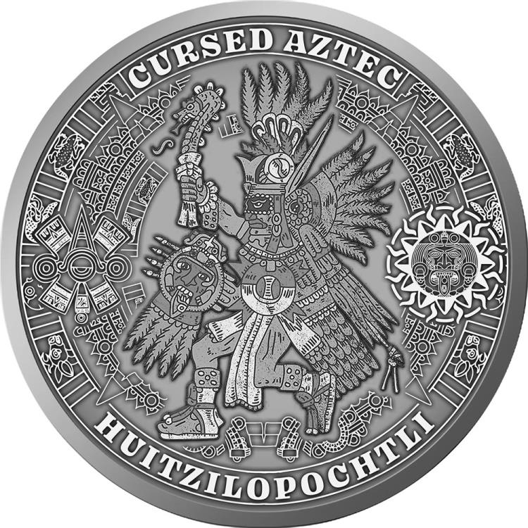 CURSED AZTEC HUITZILOPOCHTLI 1 Oz Silver Coin 2000 Francs Cameroon 2022