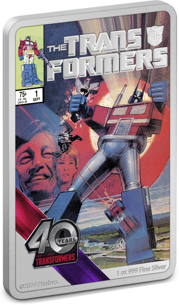 TRANSFORMERS 40th Anniversary Marvel 1 Oz Silver Coin 2$ Niue 2024