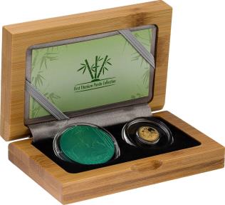 GIANT PANDA Set 2 Titanium and Gold Coins 1$ Barbados 2020 | Mints