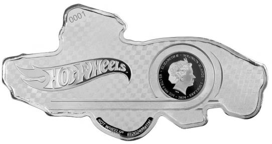 RODGER DODGER Hot Wheels 1 Oz Silver Coin 2$ Solomon Islands 2024