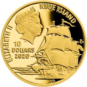 JAMES COOK on the Waves Gold Coin 10$ Niue 2020 | Mints