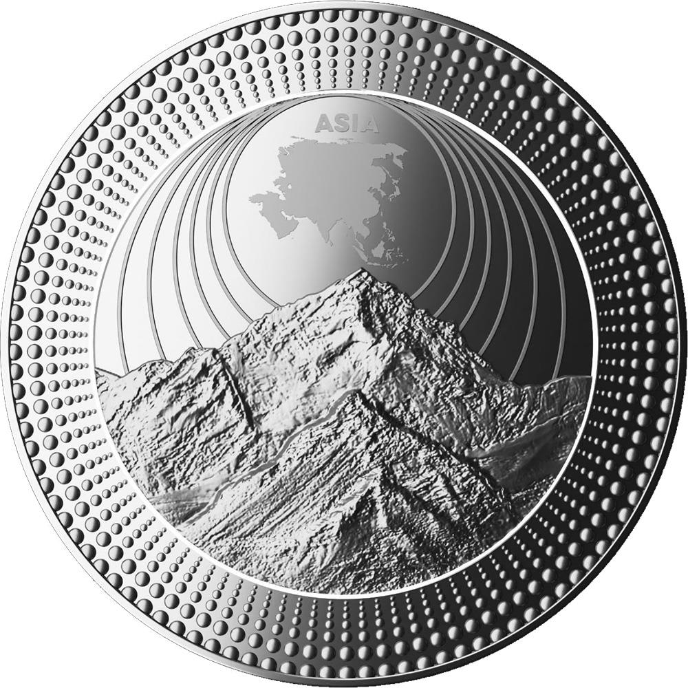 MOUNT EVEREST Continents Asia 2 Oz Silver Coin 5$ Niue 2023 | Mints