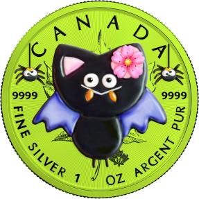 BAT Halloween Maple Leaf 1 Oz Silver Coin 5$ Canada 2022 | Mints